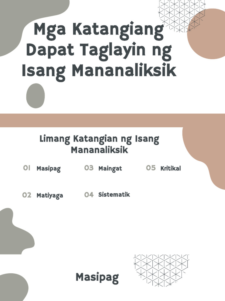 Katangiang Dapat Taglayin NG Isang Mananaliksik | PDF