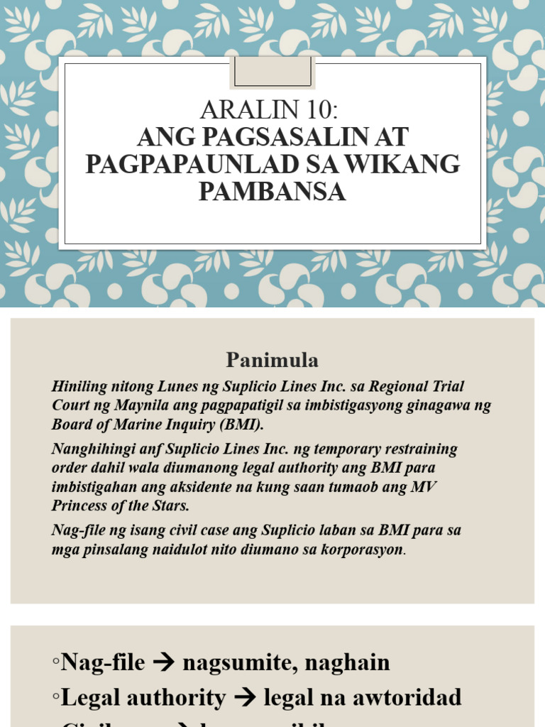 ARALIN 10 Pagsasalin | PDF