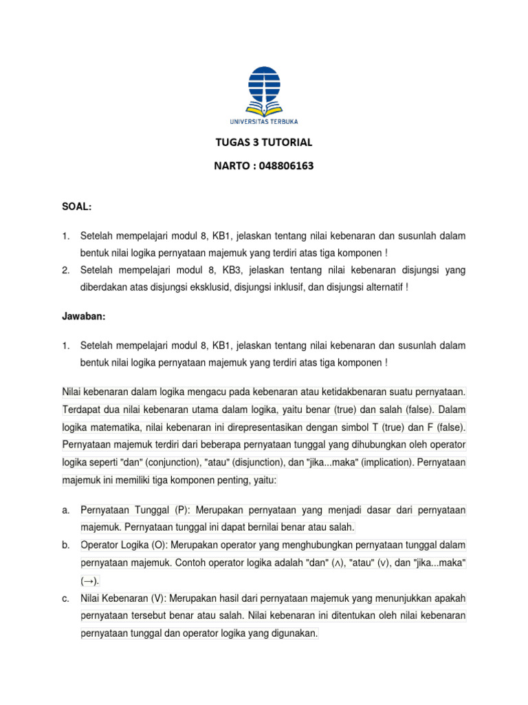 Tugas 3 Logika-3 | PDF