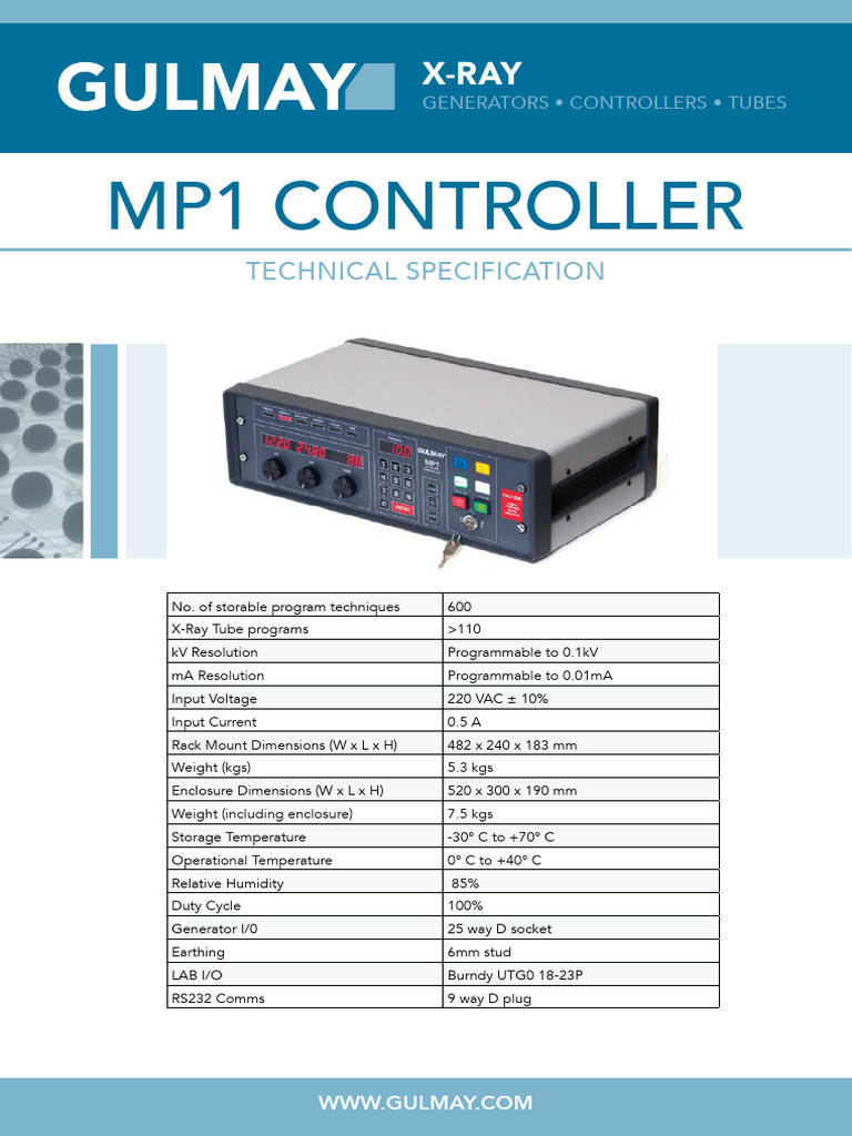 Gulmay MP1 Controller Specifications | PDF | Home & Garden | Computers