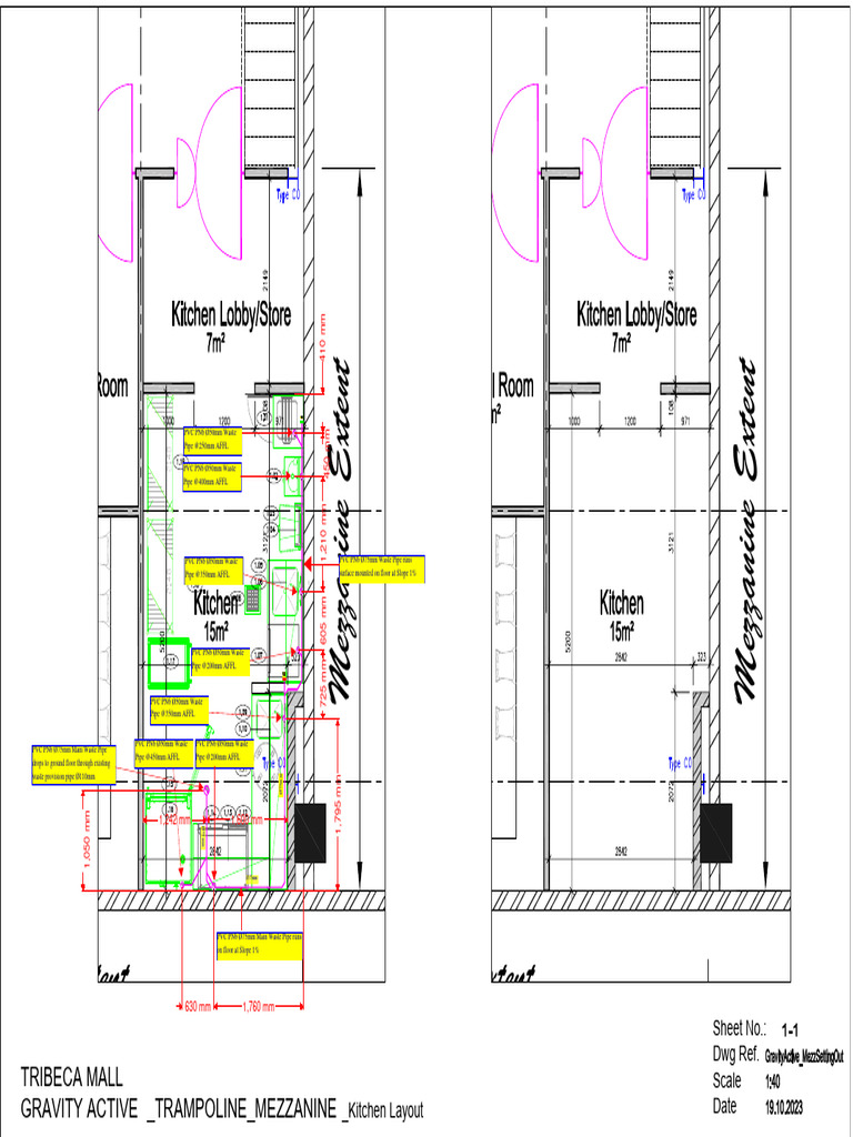 Mezzanine Kitchen Waste Pipe Layout | PDF | Secondary Sector Of The ...