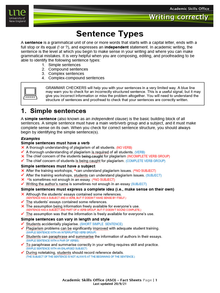 WC Sentence-Types | PDF | Sentence (Linguistics) | Semantics