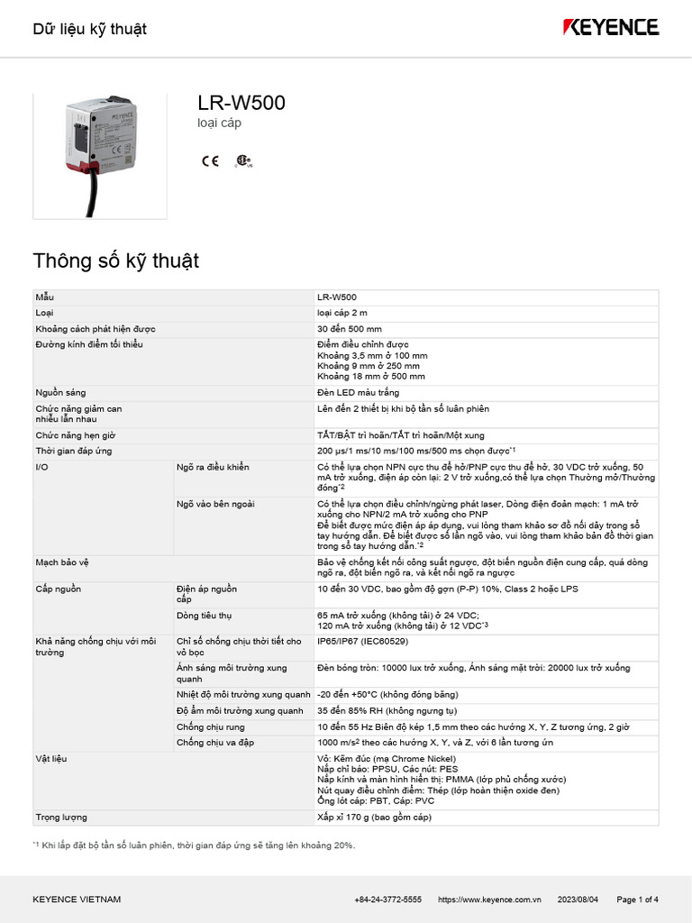LR-W500 Datasheet | PDF