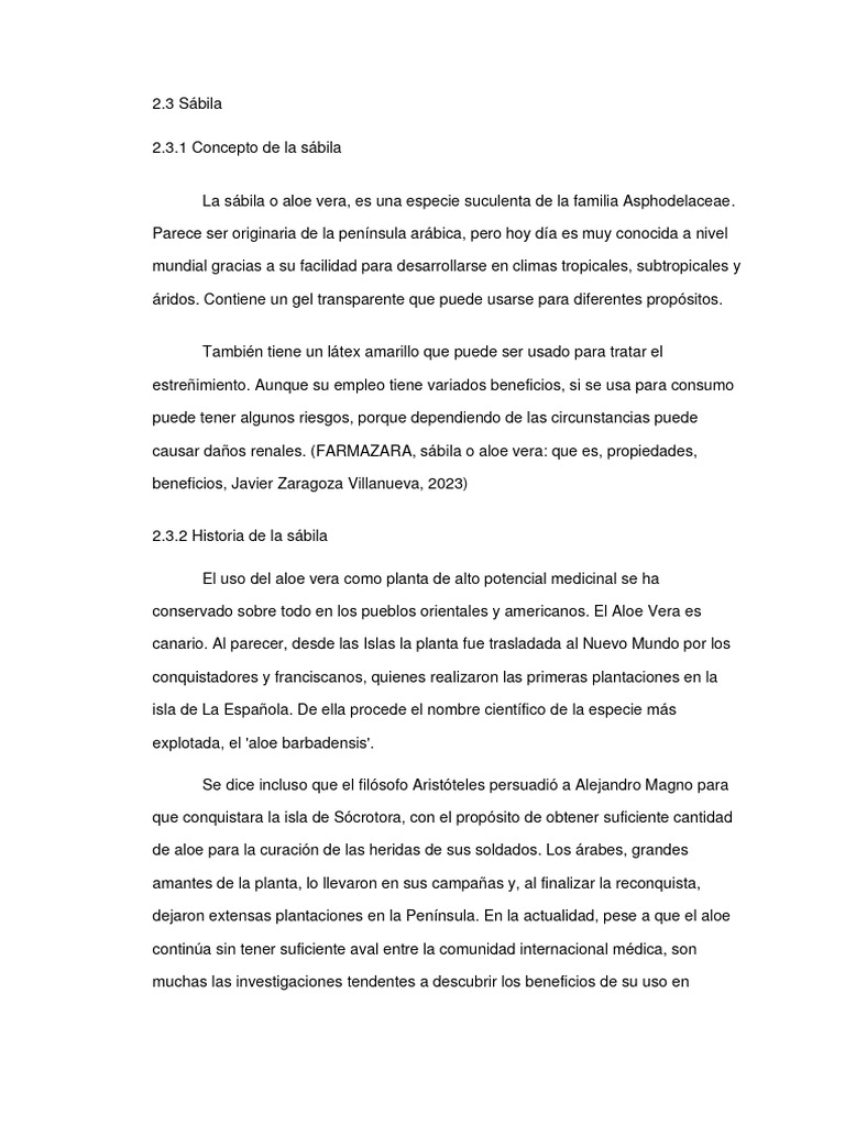 Beneficios y Usos de la Sábila | PDF