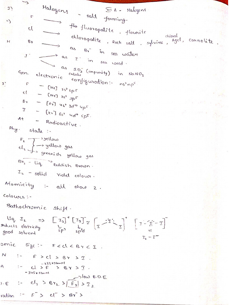 Organic Chemistry Halogen Notes | PDF Organic Chemistry Halogen Notes | PDF