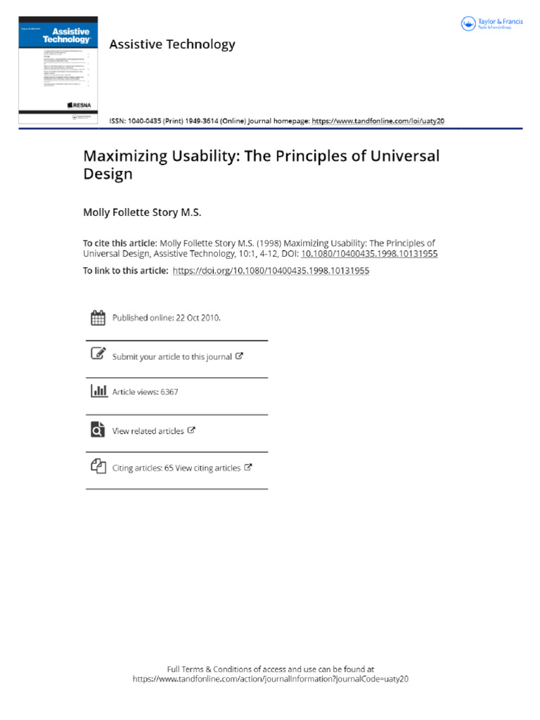 6 Maximizing Usability The Principles of Universal Design | PDF