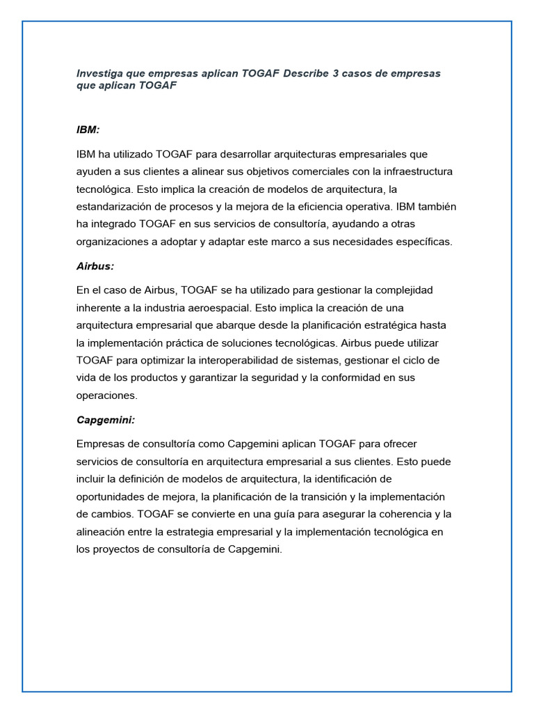 TOGAF | PDF | Informática