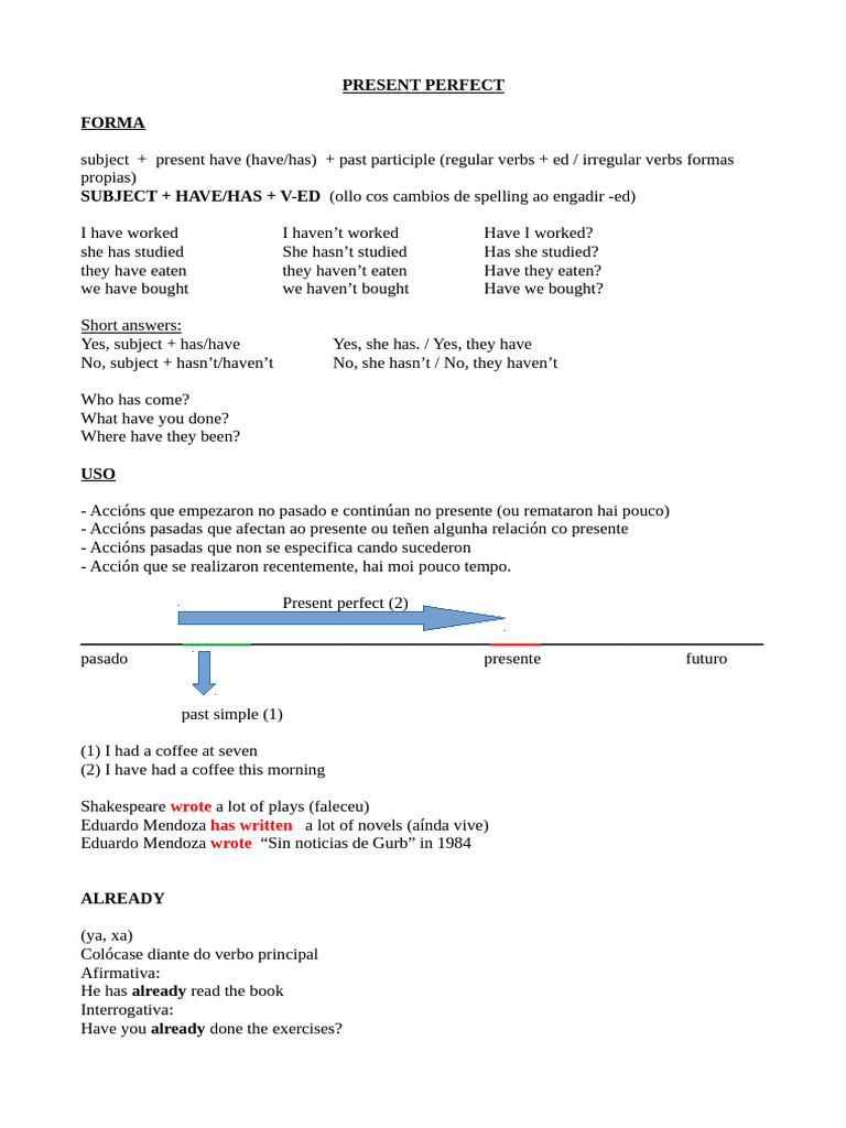 Present Perfect | PDF | Linguistic Typology | Syntax