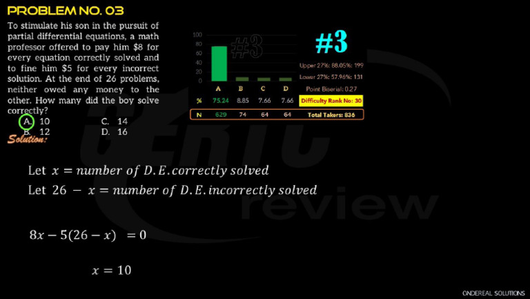 Algebra Word Problem | PDF