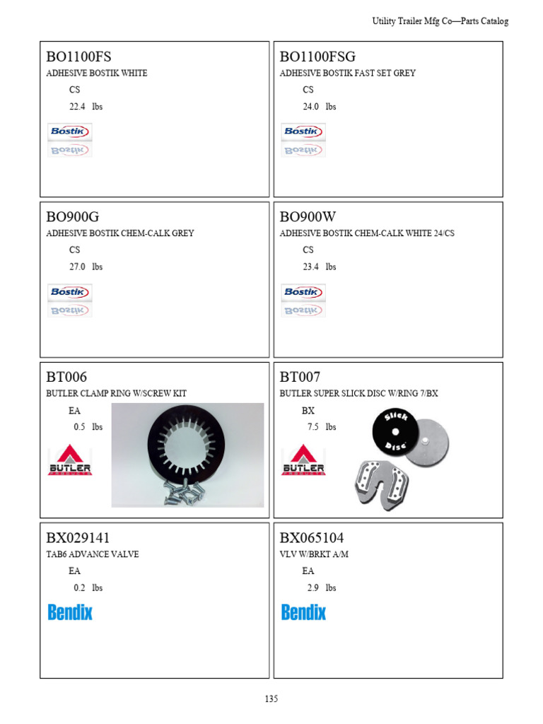 Utility Trailer Parts Catalog Overview | PDF | Anti Lock Braking System ...