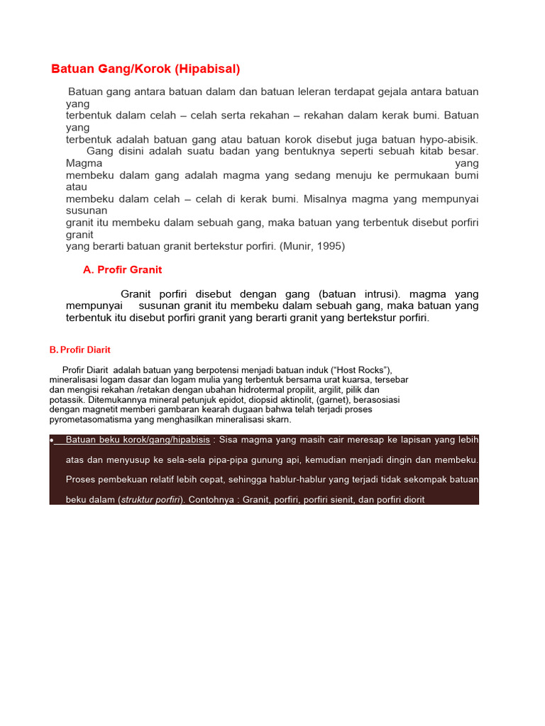 Batuan Gang Atau Korok Atau Hypabisal | PDF