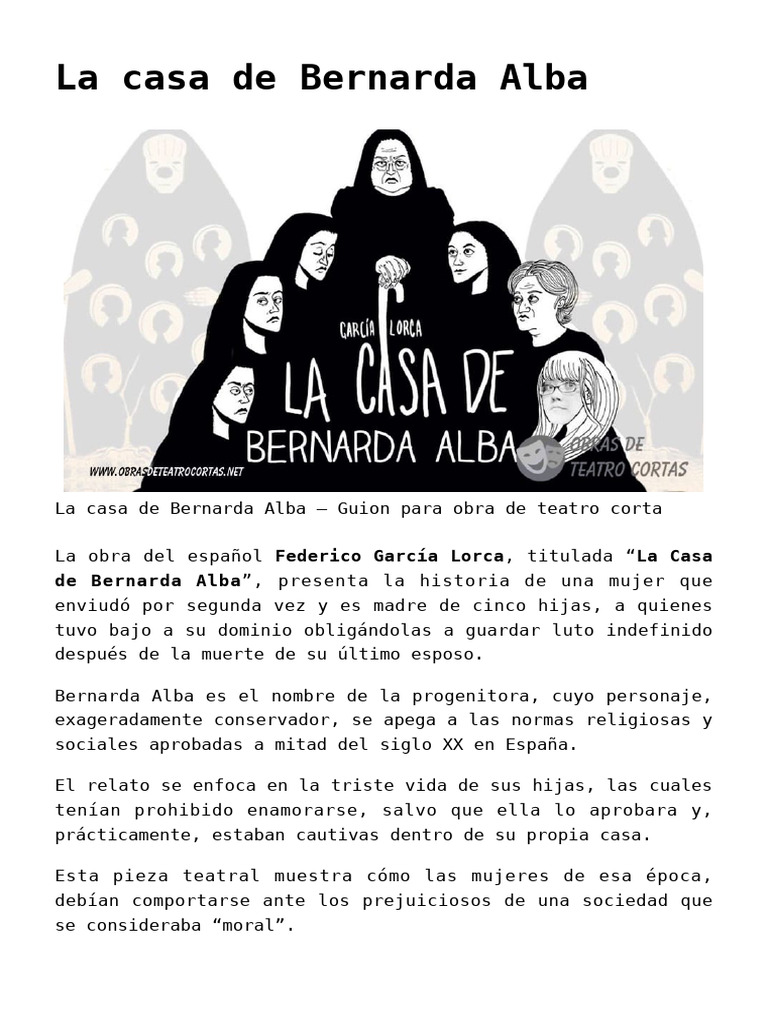 Guión la casa de Bernarda Alba corto | PDF