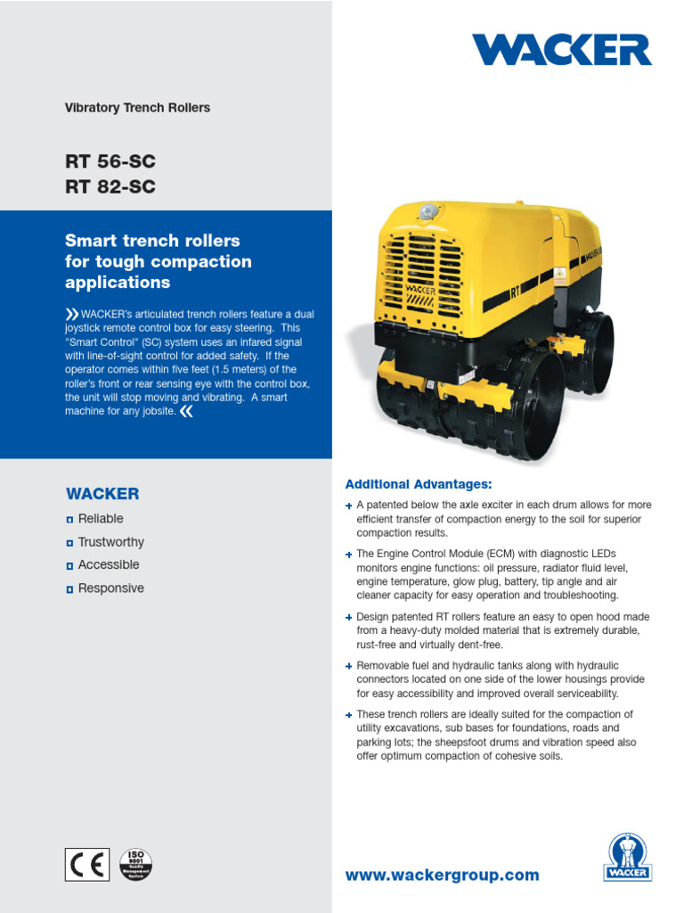 Wacker - RT82 - Trench - Roller - SPECS | PDF | Engines | Manufactured ...