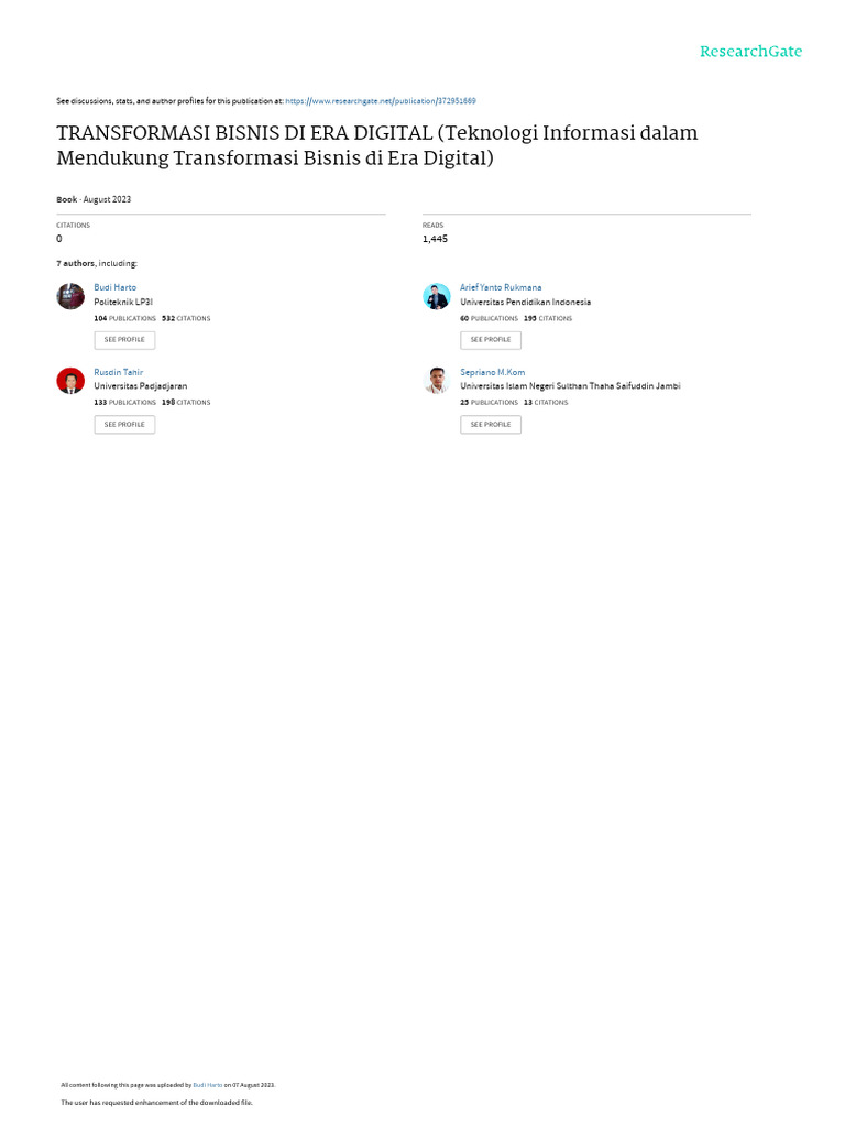Transformasibisnisdieradigitalisbn978 623 8345 30 4pdfagustus2023c151 - Sonpedia | PDF | Seni ...