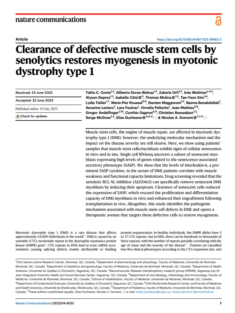 Clearance of Defective Muscle Stem Cells by Senolytics Restores ...