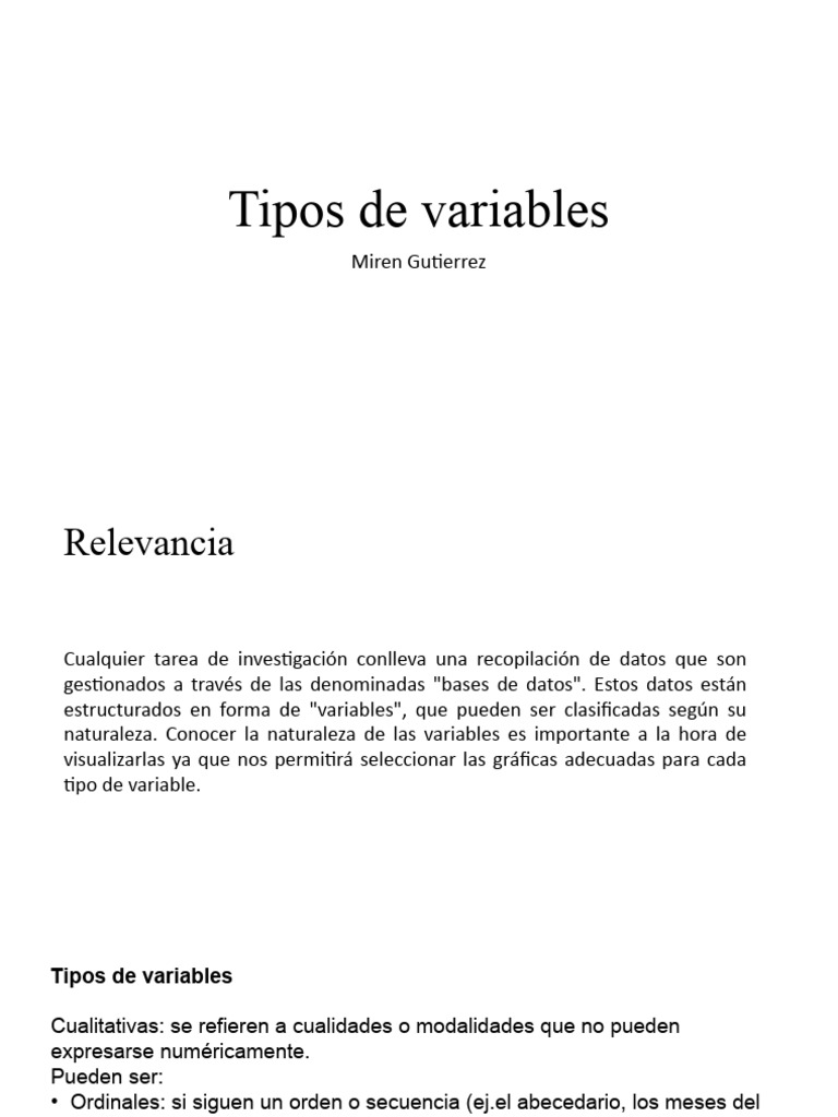 Tipos de Variables | PDF