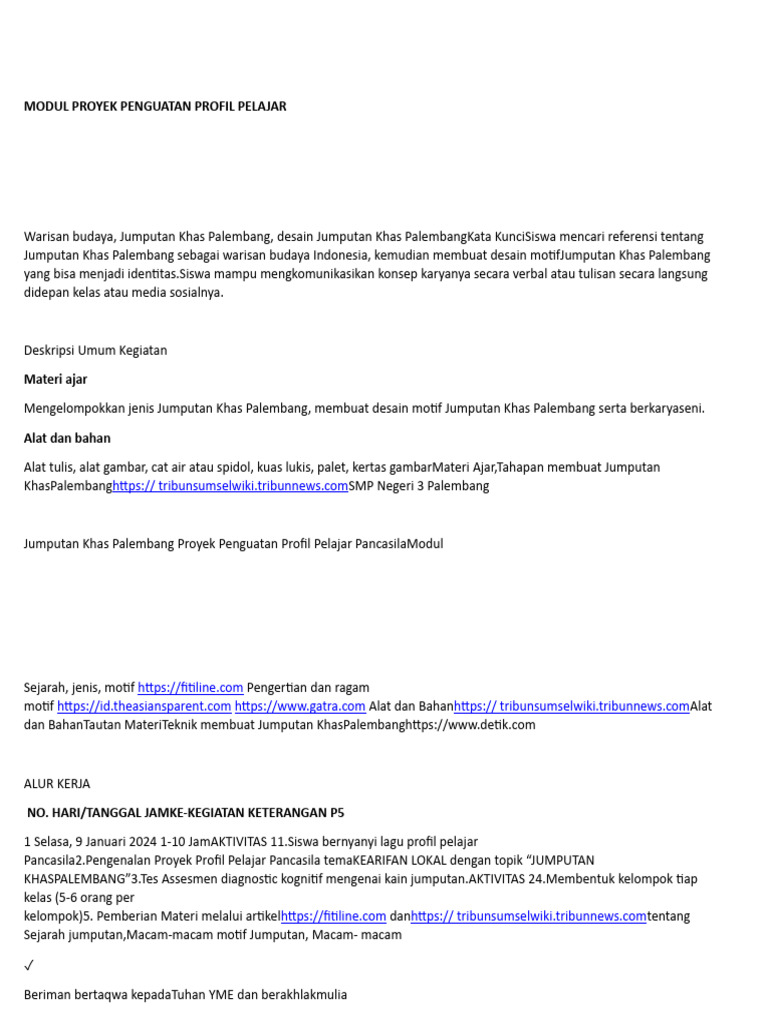 Modul Proyek Penguatan Profil Pelajar | PDF
