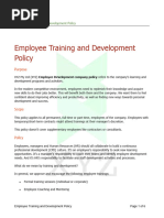 Employee Training Policy | PDF | Employment | Economies