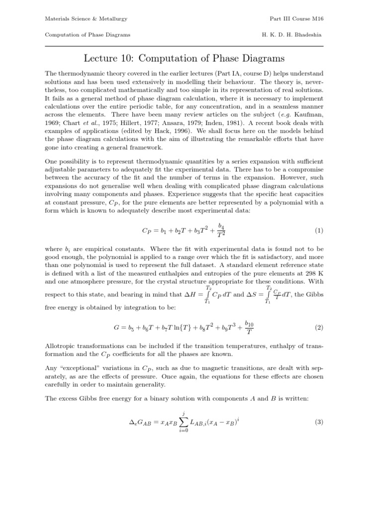 Phase Diagram Calculation Past Present And Future Factsage E