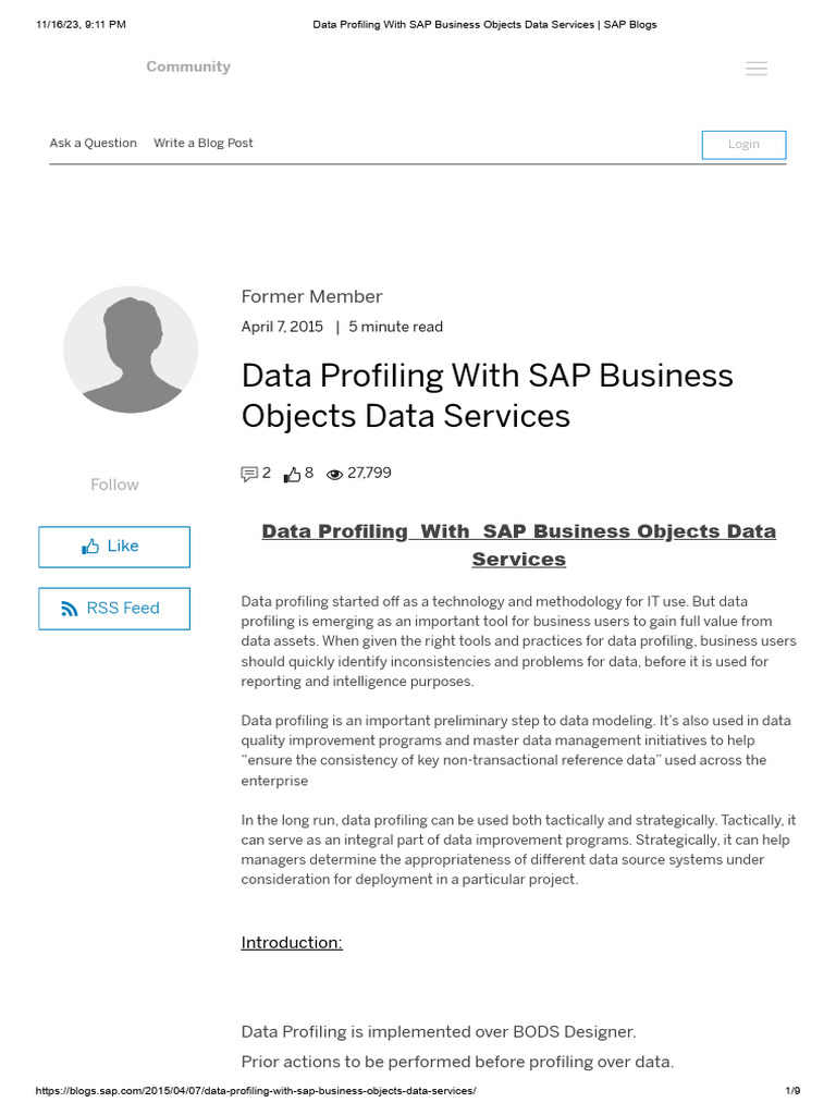 SAP BODS Data Profiling Guide | PDF | Table (Database) | Data
