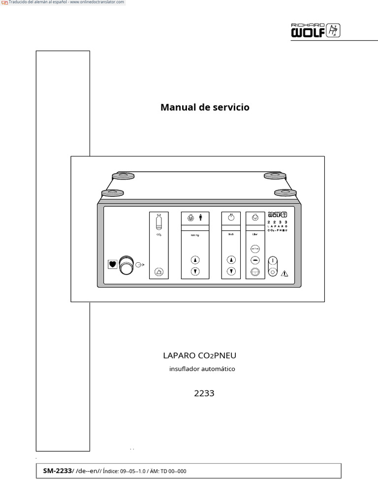 Wolf Insufflator Laparo - Service Manual (En, De) (2) .De - Es | PDF ...