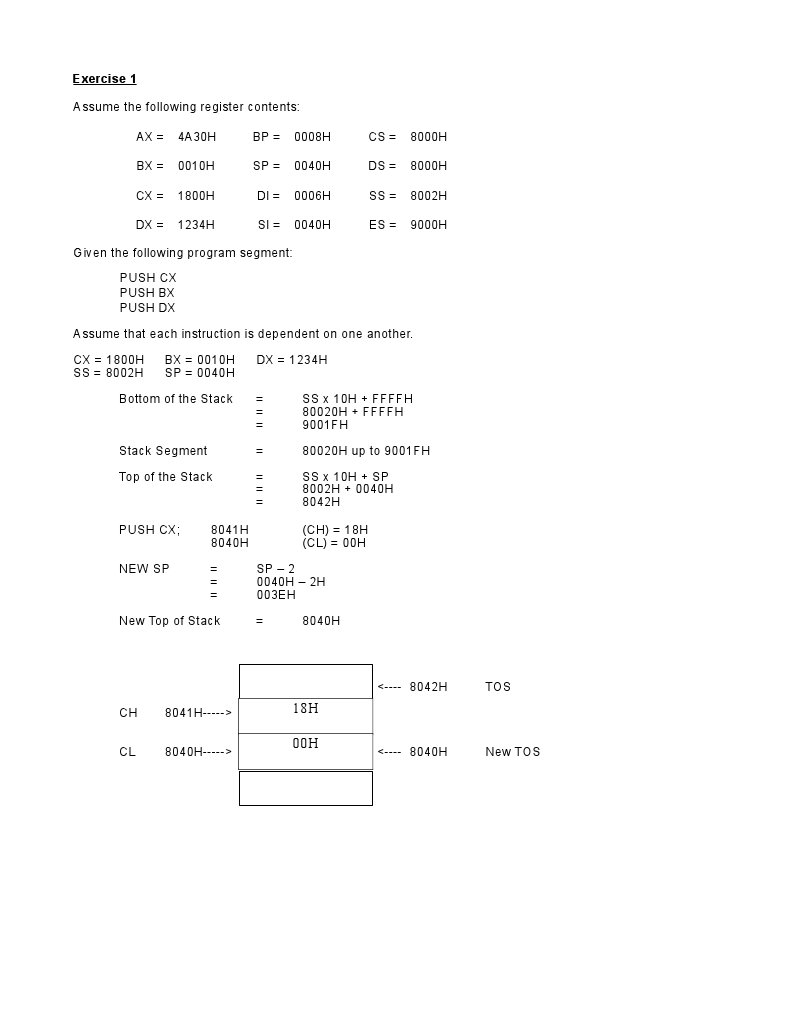 Assembly Language - Pop-Push Topic 4 Excercise | PDF | Computer ...