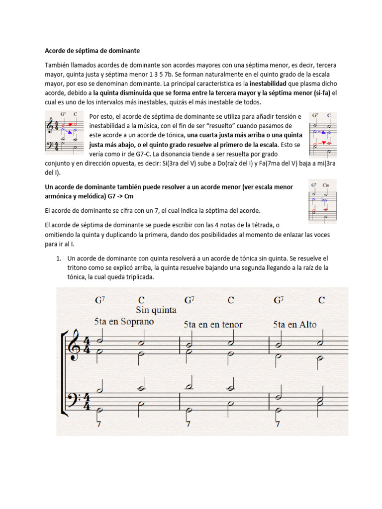Acorde de Séptima de Dominante Conduccion de Voces-1 | PDF