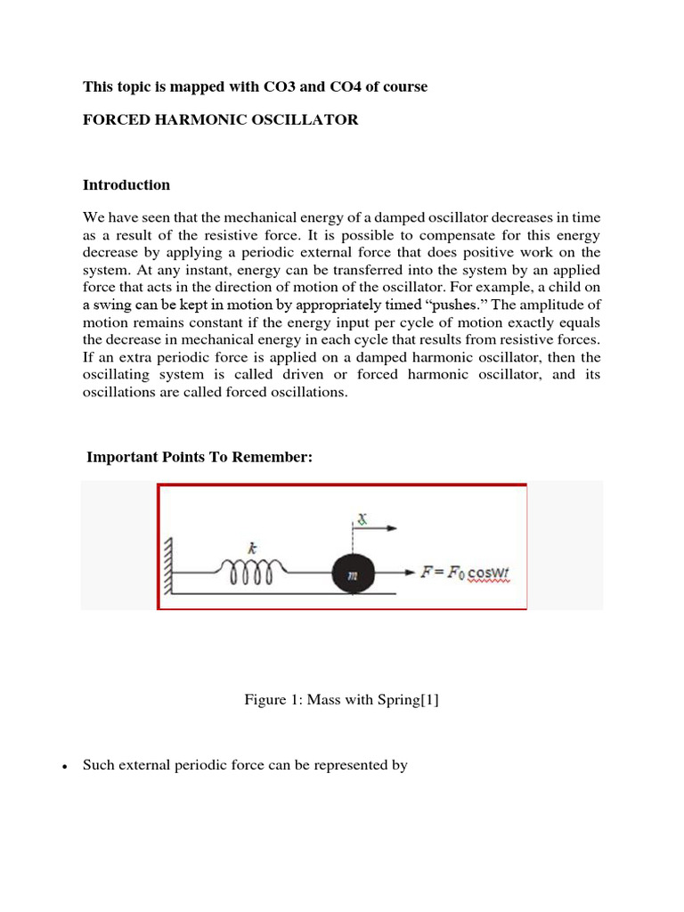 Understanding Forced Harmonic Oscillators | PDF | Oscillation | Damping