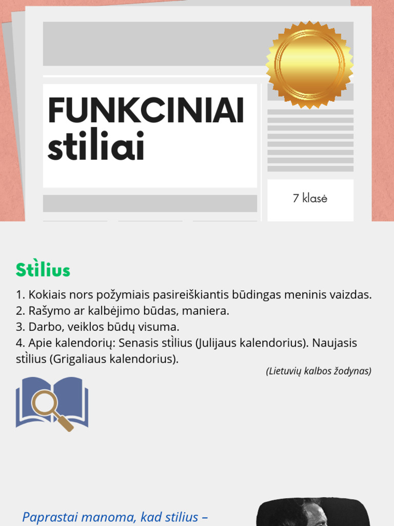 Funkciniai Stiliai 7 KL Skaidres | PDF