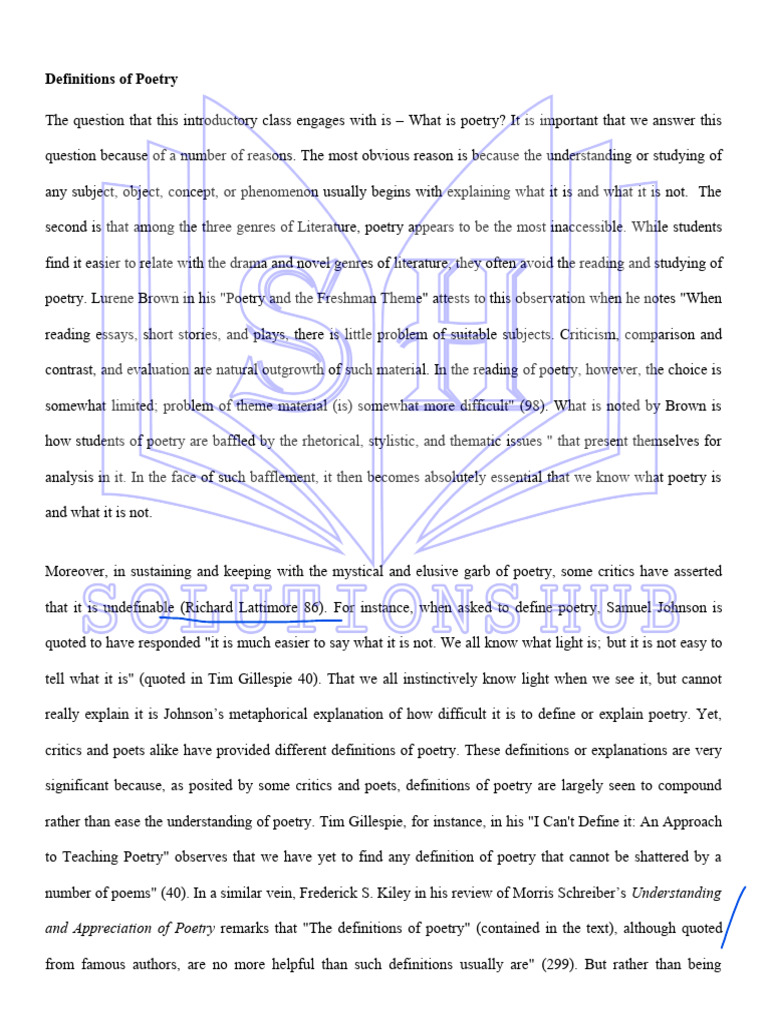 Eng 213 Week 1-12 Solutionshub Edit | PDF | Poetry