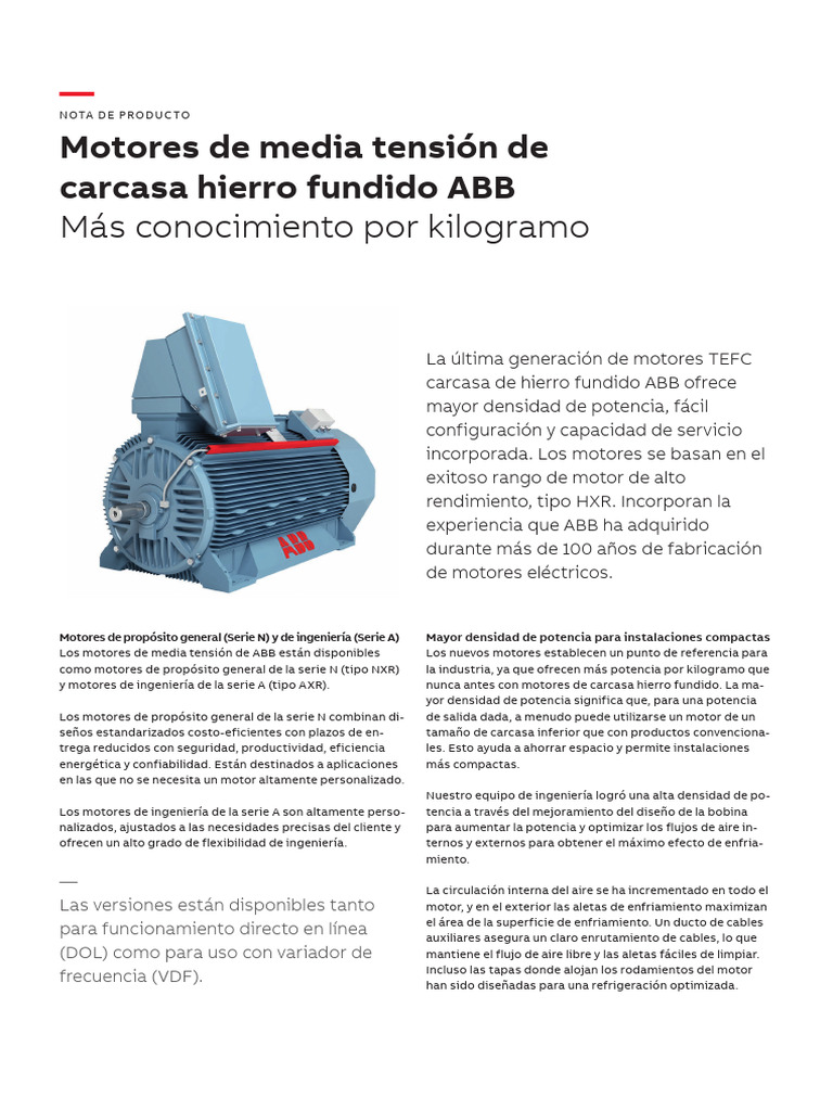 Motores de Media Tensión ABB TEFC | PDF | Motores | Ingeniería