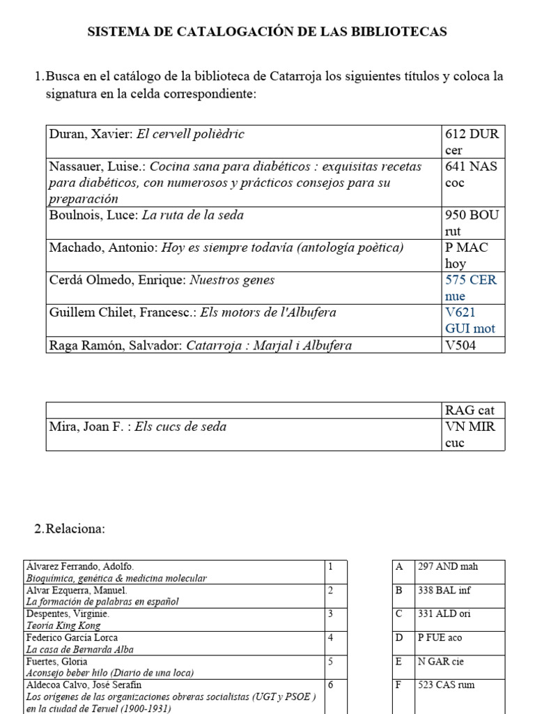 Sistema de Catalogación de Las Bibliotecas | PDF | Ciencias sociales ...