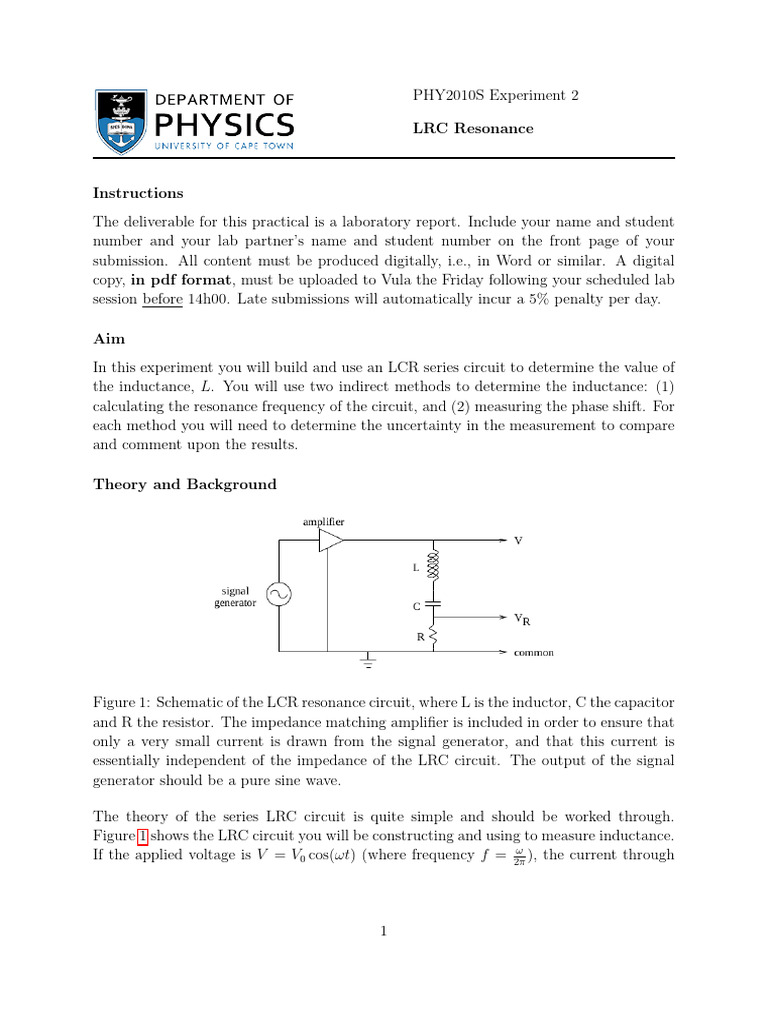 LRC Manual | PDF | Resonance | Electrical Network