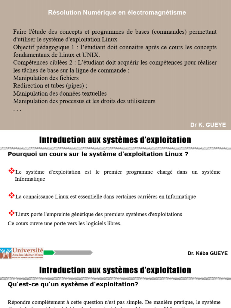 Systeme Exploitation Linux1 | PDF | Système d'exploitation | Distribution Linux