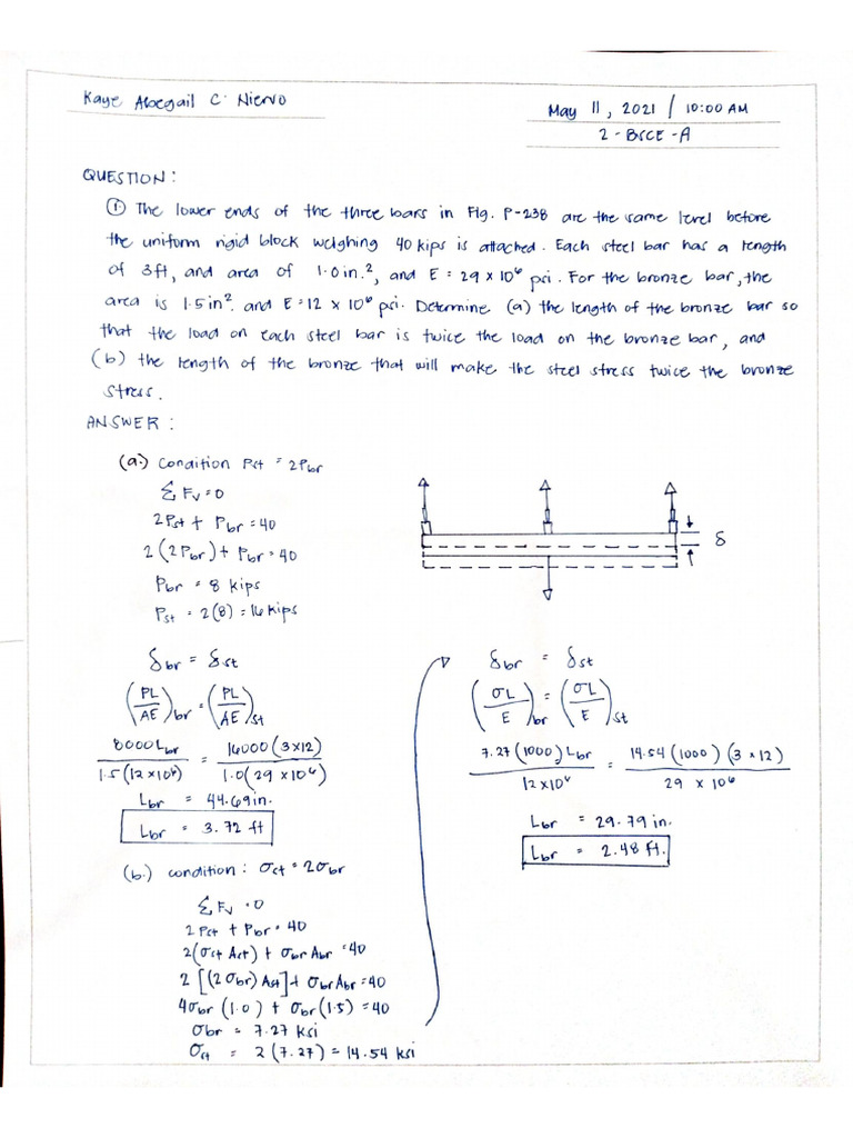 Structural Theory Solved Problems-4 | PDF Structural Theory Solved Problems-4 | PDF