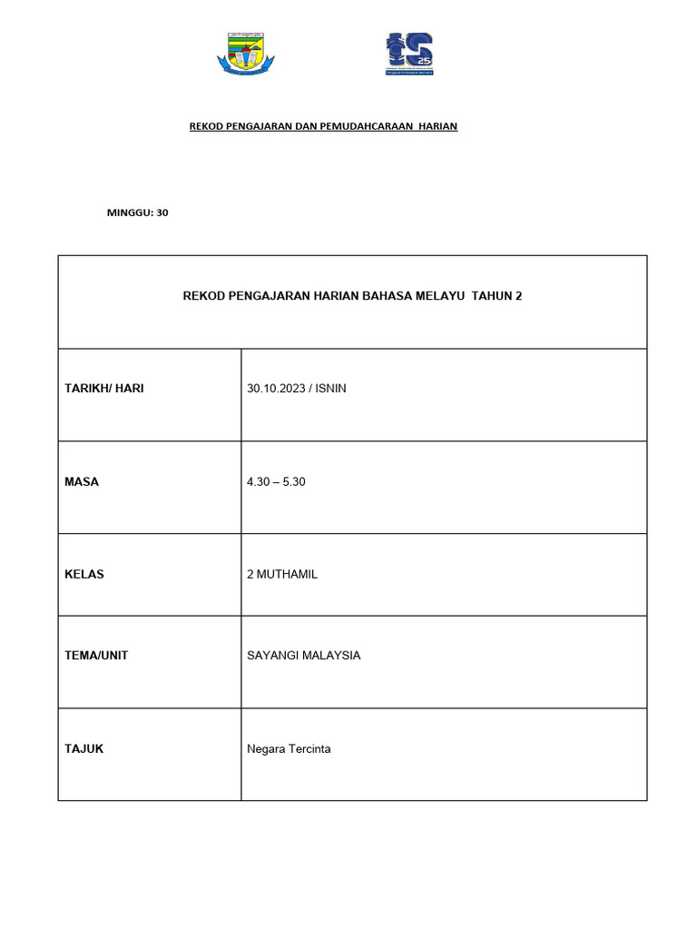 RPH BM THN 2 30 | PDF