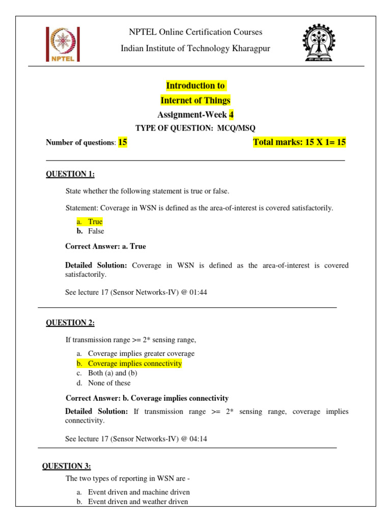 Assignment W4 | PDF | Wireless Ad Hoc Network | Wireless Sensor Network