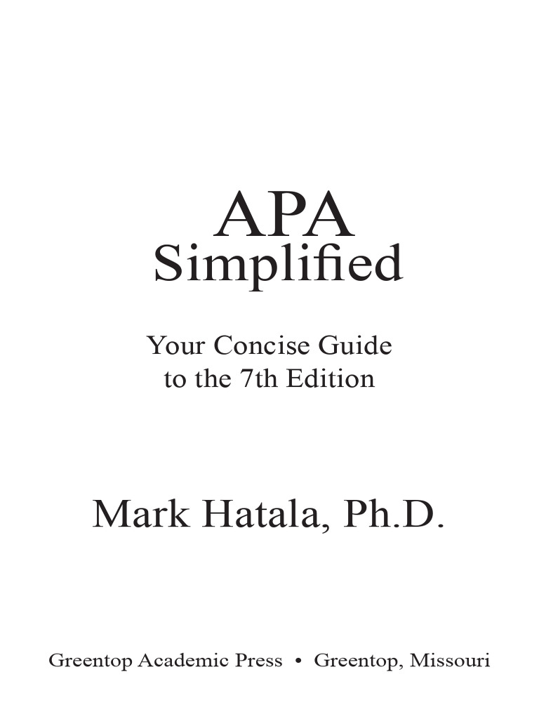 Apa Manual 7 Brief | Download Free PDF | Citation | Apa Style