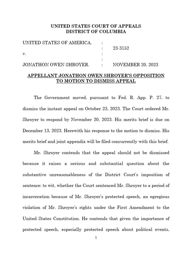 Pattis Final Opposition To Motion To Dismiss Appeal | PDF | First ...
