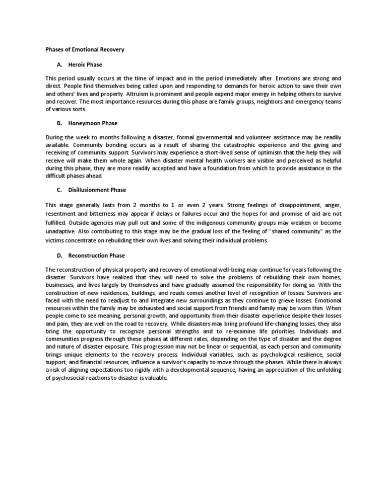 Emotional Recovery Phases Guide | PDF | Recovery Approach | Social Support