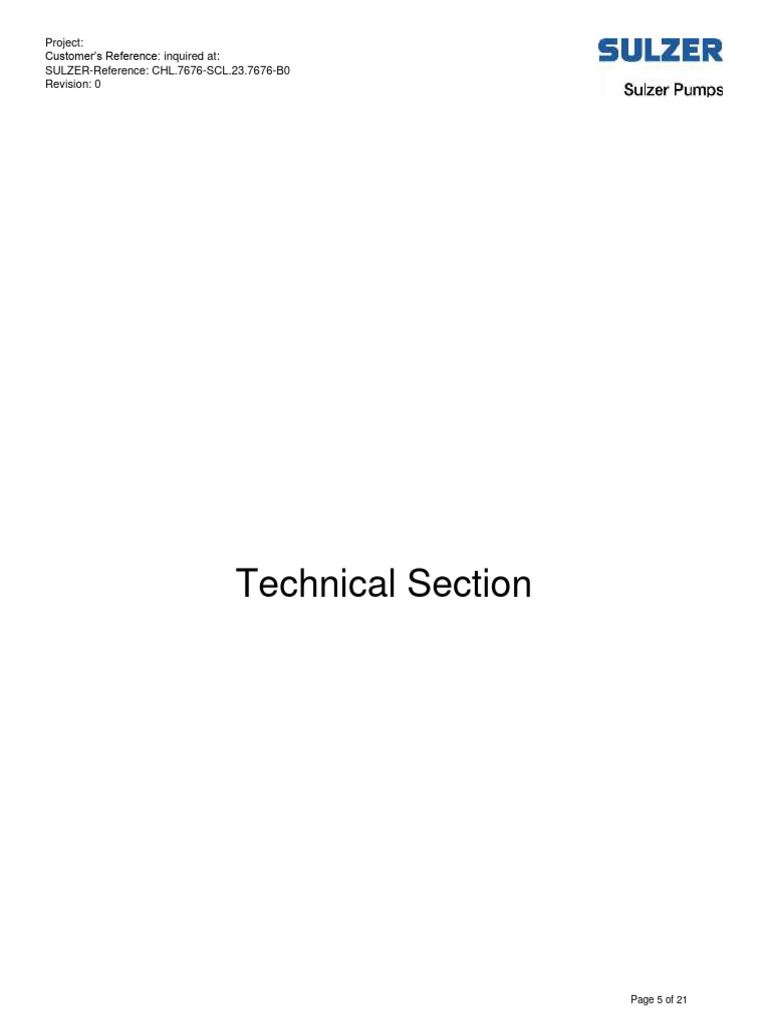 Data Sheet BOMBA SULZER - CHL.7676-SCL.23.7676-B0 | PDF | Density ...