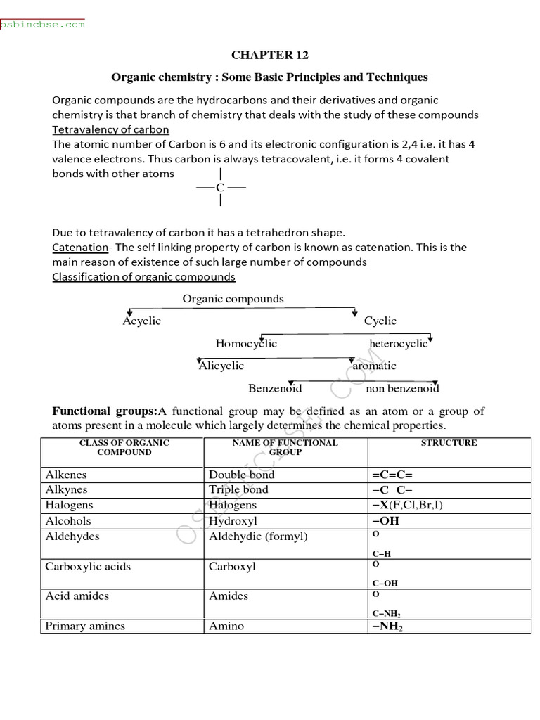 Chapter 12 Organic Chemistry Some Basic Principles and Techniques | PDF ...