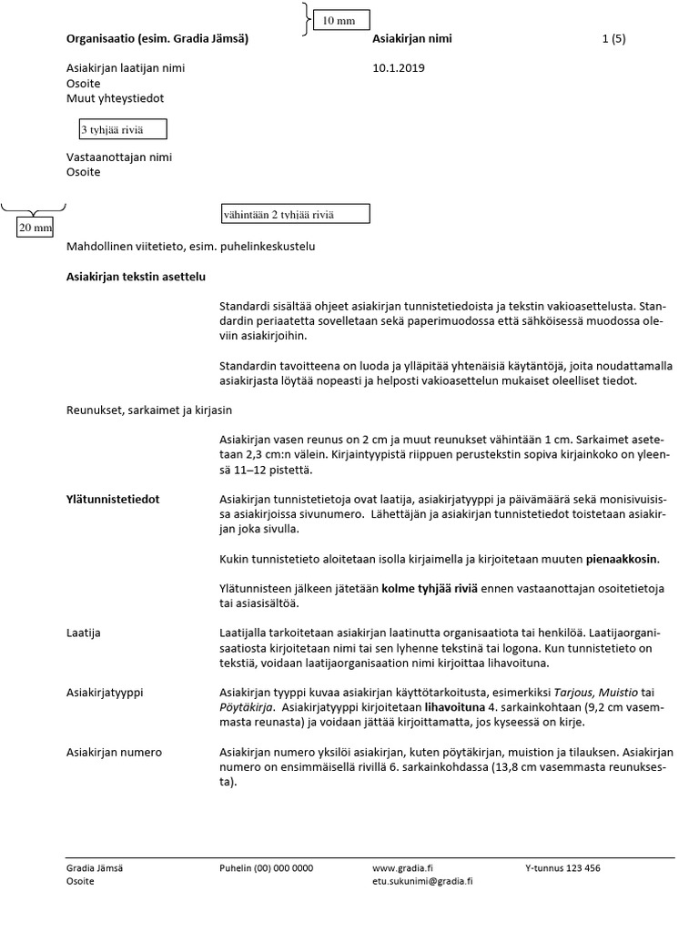 Asiakirjastandardin Malli | PDF