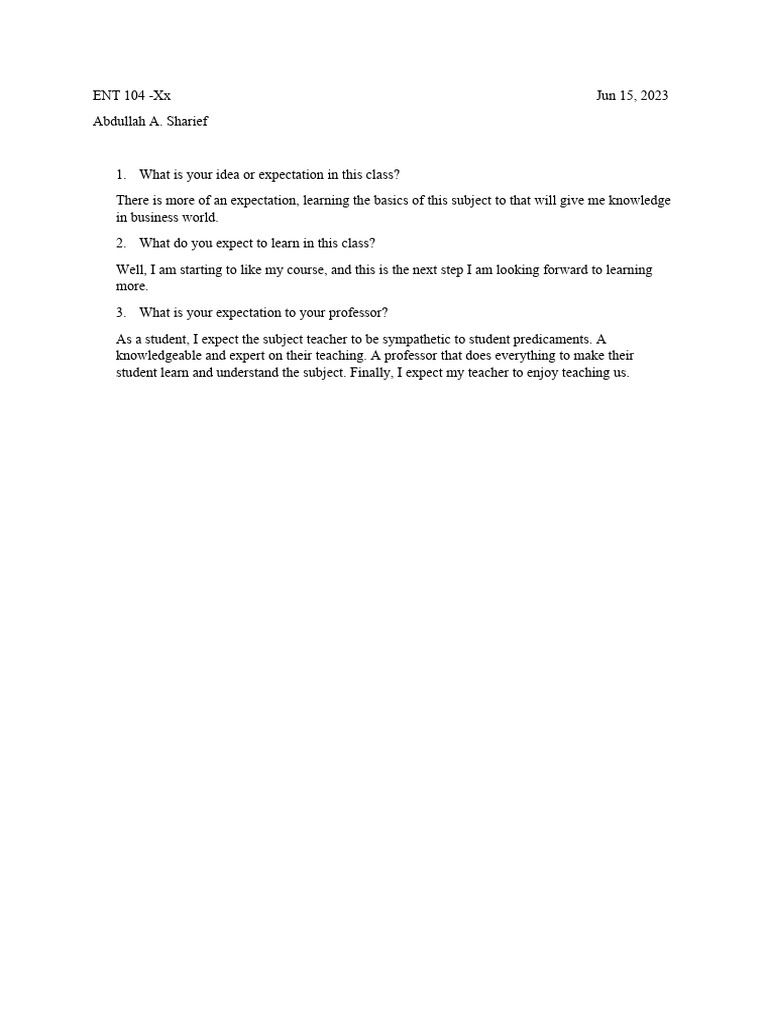 ENT 104 Assignment | PDF | Goal | Innovation