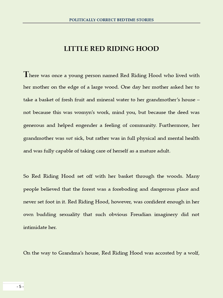 Politically Correct Little Red Riding Hood | PDF | Little Red Riding Hood