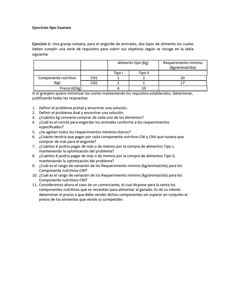 Ejercicios Tipo Examen IO Toma de Decisiones | PDF | Compartir (Finanzas) | Economias
