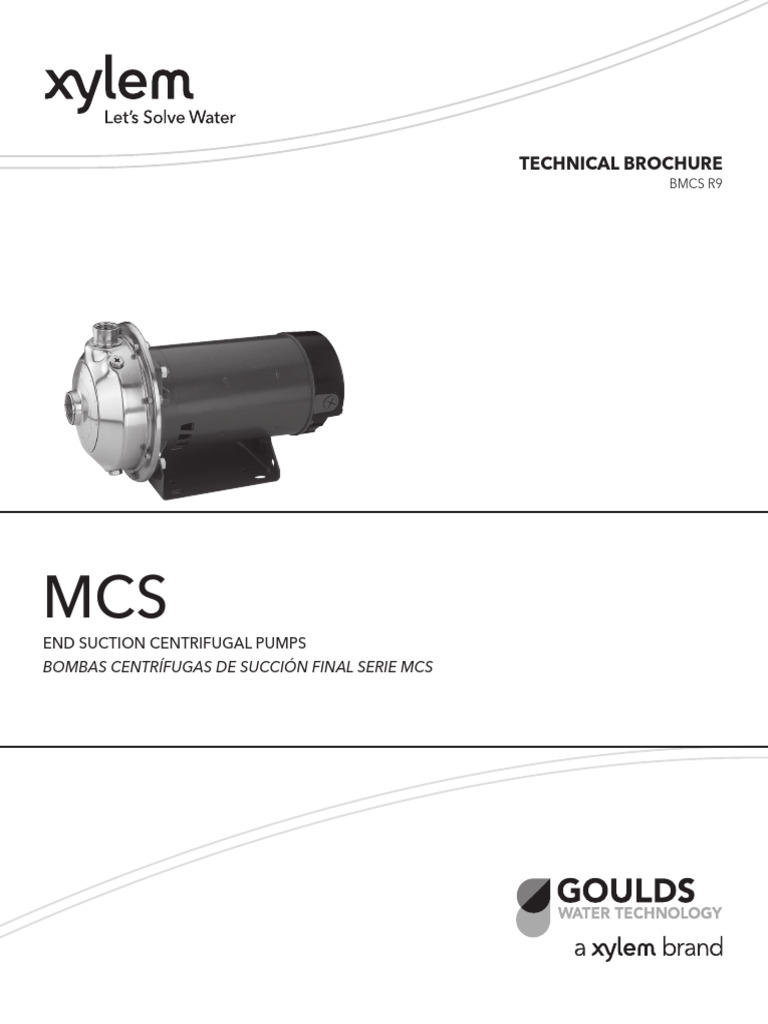 MCS End Suction Centrifugal Technical Brochure Goulds Pumps BMCS R9 ...