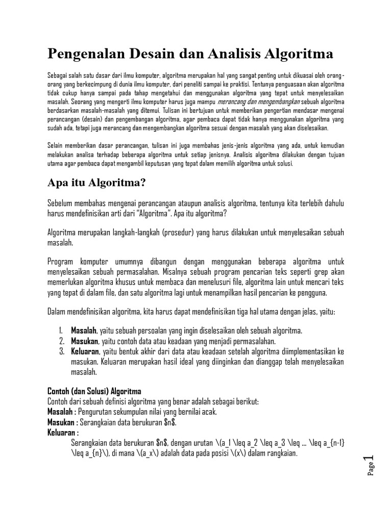 Desain Analisis Algoritma - April 2023 | PDF