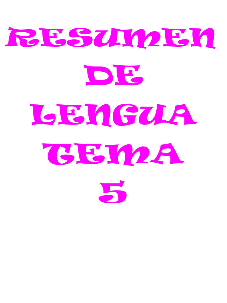Resumen de Lengua Tema 5 | PDF | Narración | Objeto (gramática)