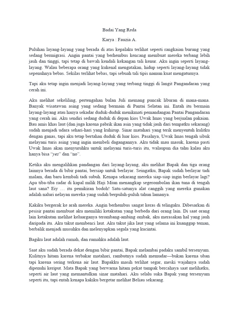 Cerpen Badai Yag Reda | PDF